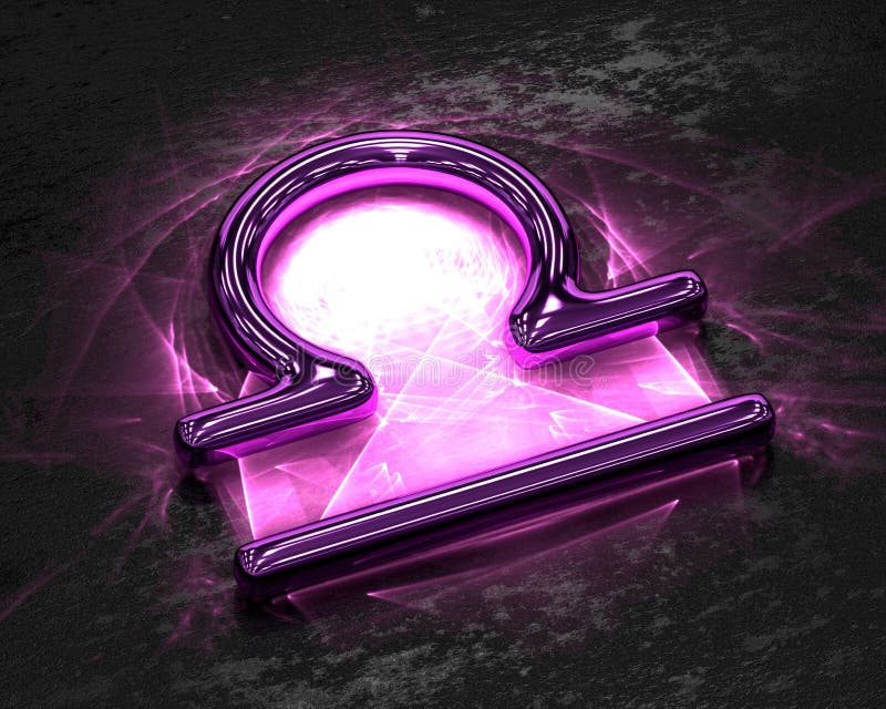 Sign of the Zodiac in Pink Metal with Caustics - Libra Stock ...