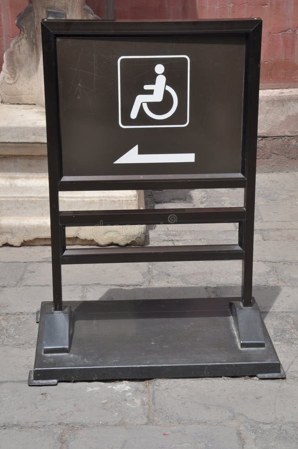 Signage for Access by Wheelchair Users Stock Image - Image of ...