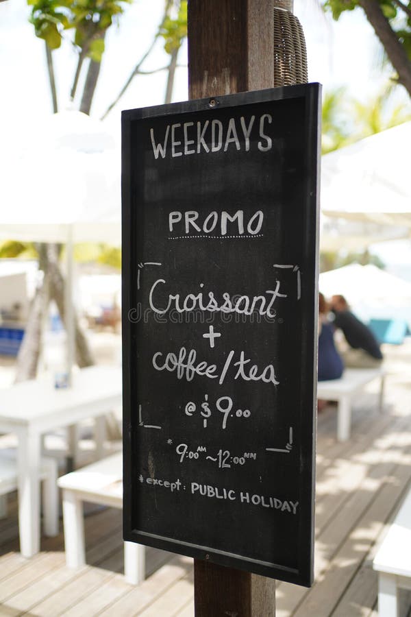 Signage at Beach Restaurant Showing the Various Lunch Menu Stock Photo ...