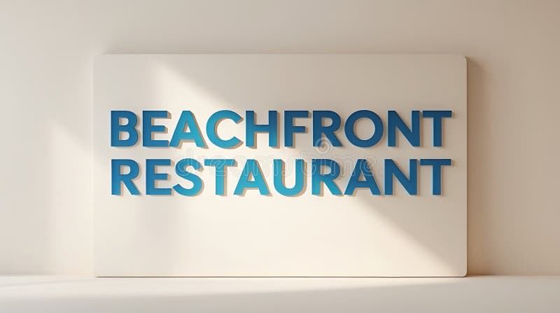 Signage for Beachfront Restaurant with Modern Typography in Coastal ...