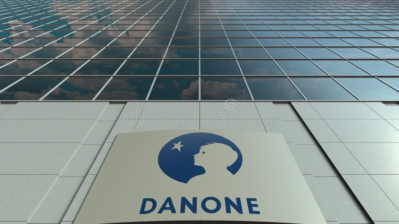 Signage Board with Danone Logo. Modern Office Building Facade ...