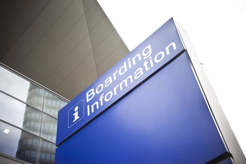 Signage for Boarding Information - Concept Image Stock Photo - Image of ...