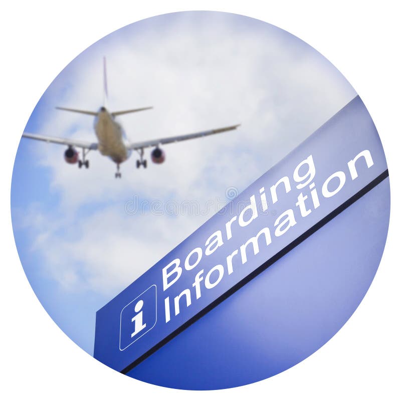 Signage for Boarding Information - Round Icon Concept Image ...
