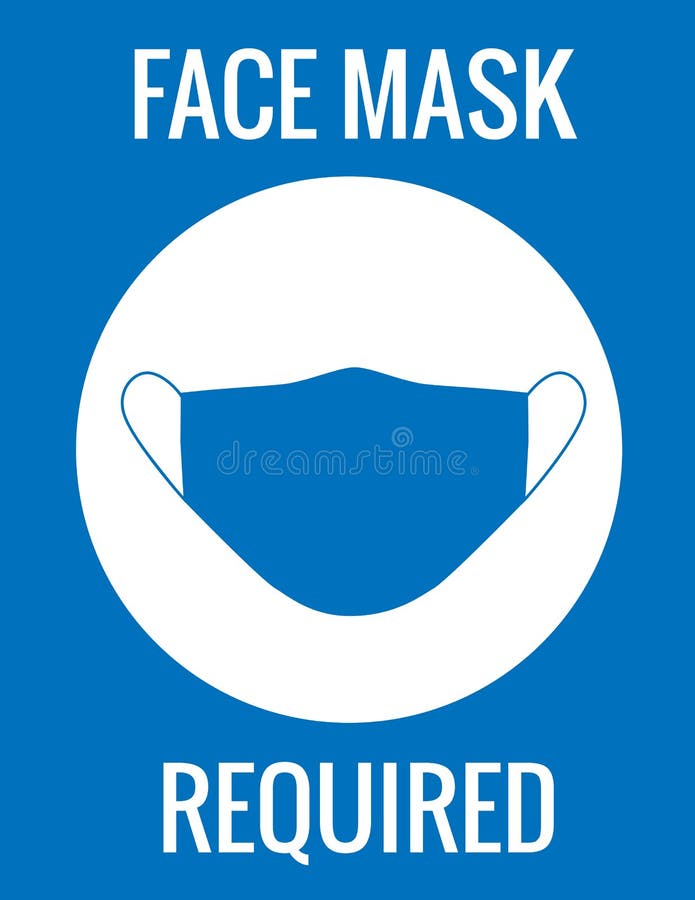 Signage Face Mask Required stock vector. Illustration of vector - 192170257