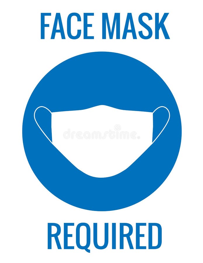 Signage Face Mask Required stock vector. Illustration of mask - 192170287