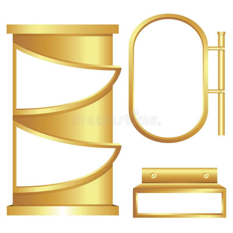 Signage, golden billboard stock illustration. Illustration of lustrous ...