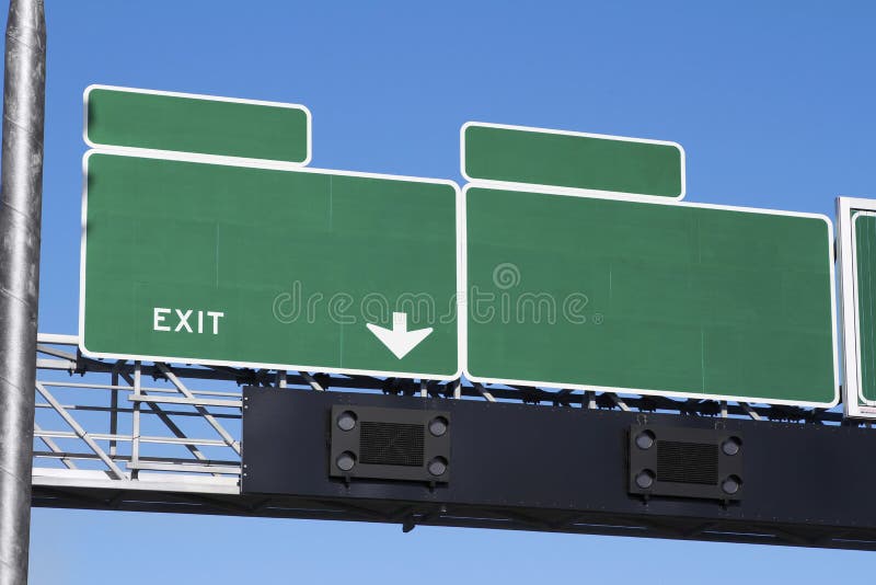 Blank Highway Exit Sign