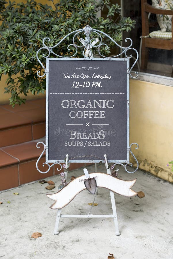 Signage Outside a Coffee Shop Stock Photo - Image of front, design ...