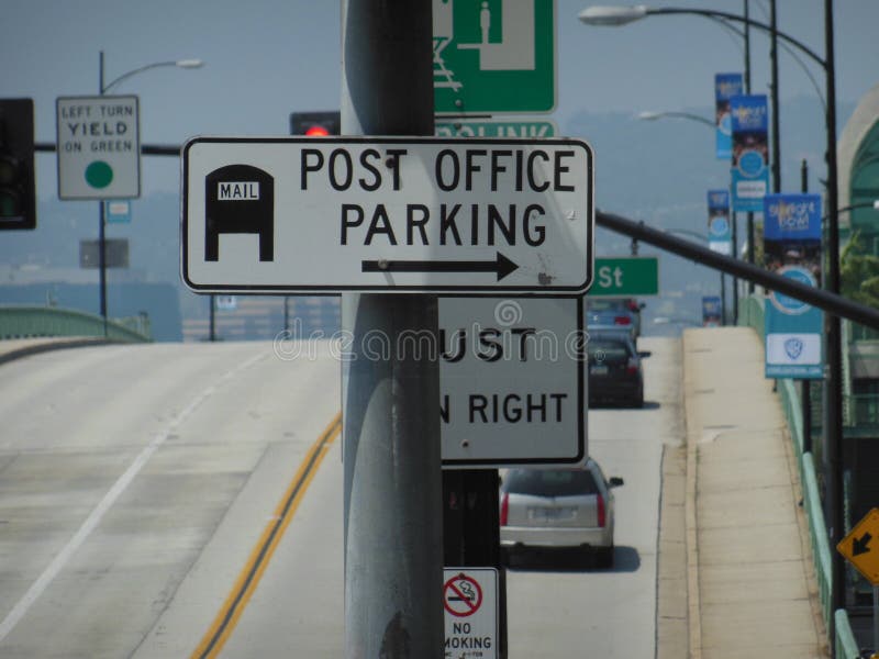 Signage for Post Office Parking and Mail Box Editorial Photography ...