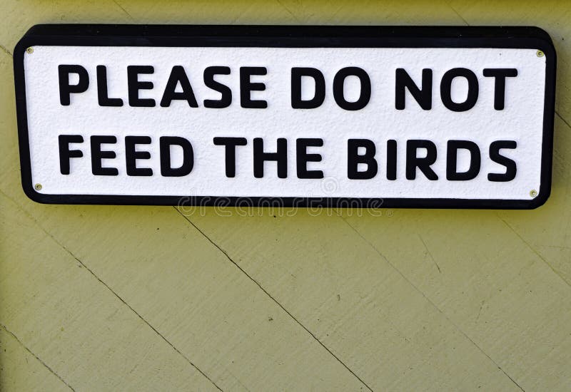 Signage Prohibiting Bird Feeding Stock Photo - Image of health, line ...