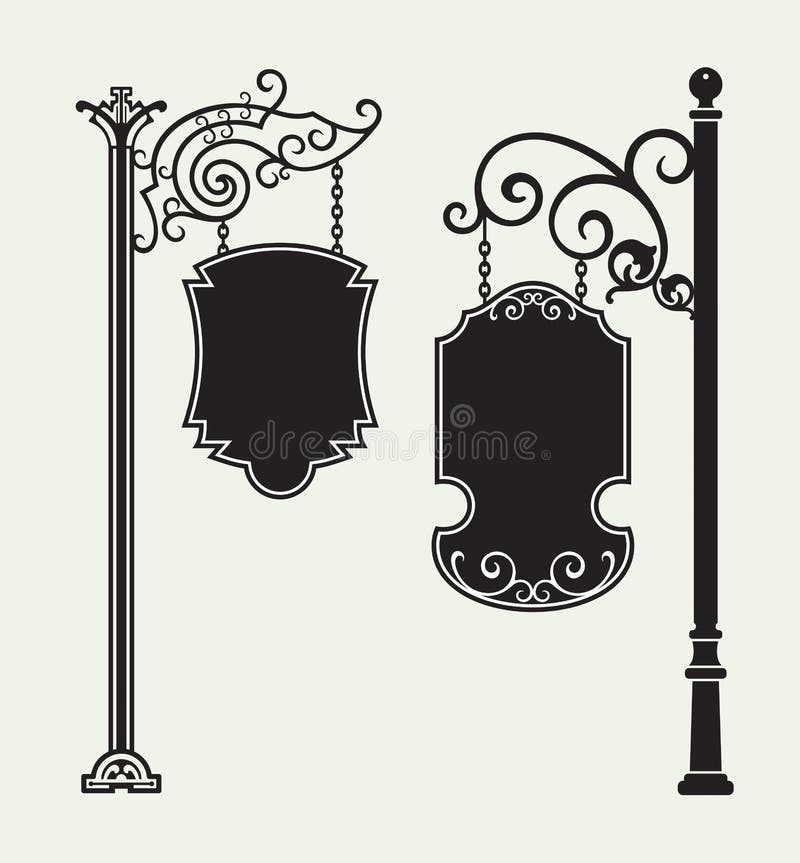 Signage Sign Pole Frame Vector Illustration. Stock Vector ...