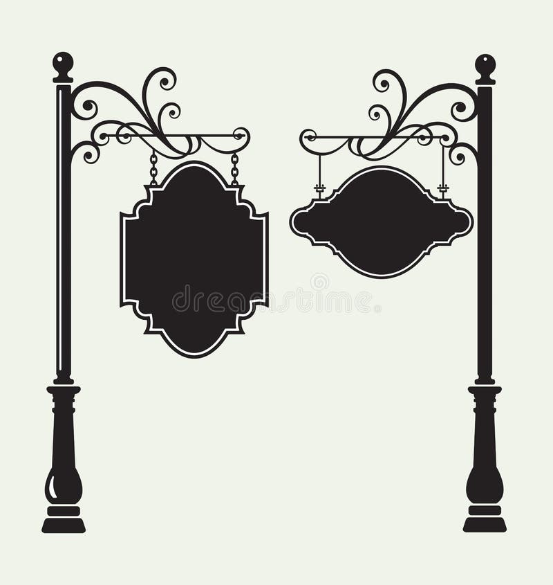 Signage Sign Pole Frame Vector Illustration. Stock Vector ...