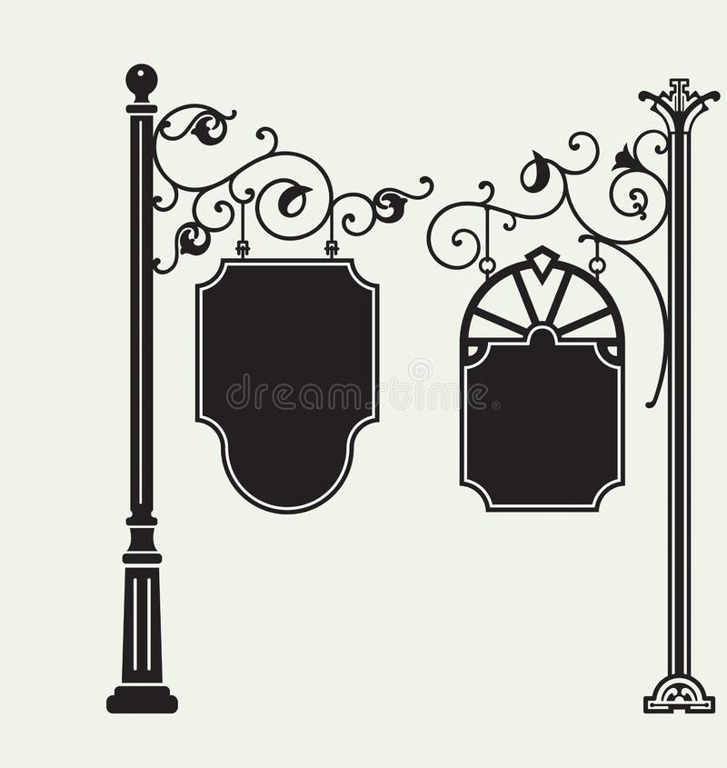 Signage Sign Pole Frame Vector Illustration. Stock Vector ...