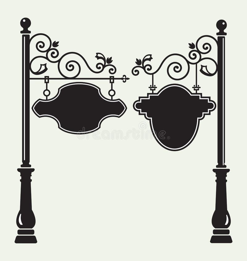 Signage Sign Pole Frame Vector Illustration. Stock Vector ...