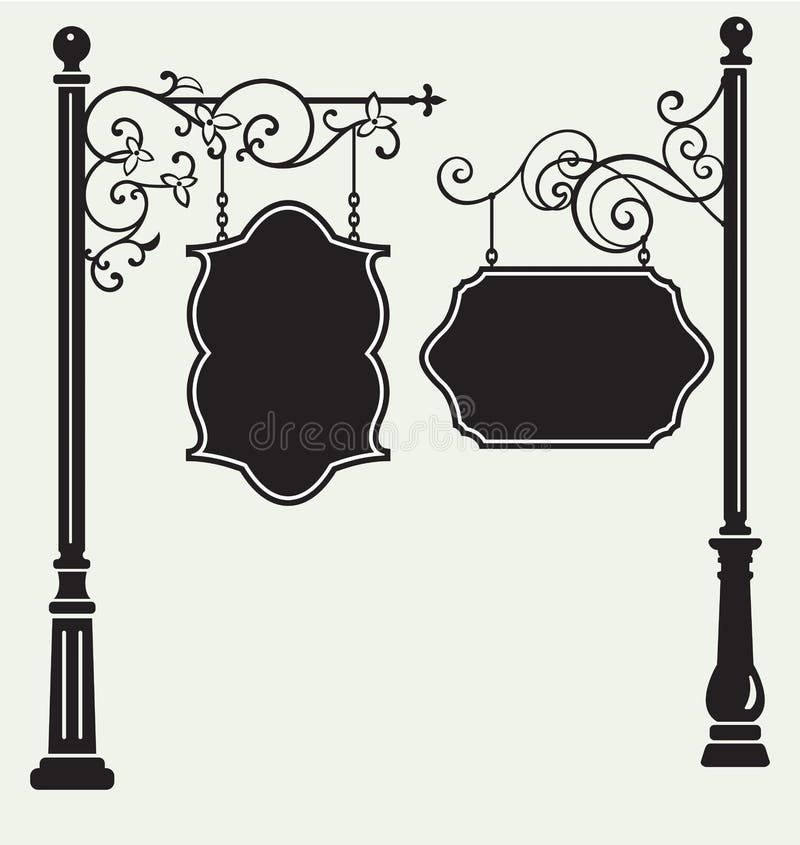 Signage Sign Pole Frame Vector Illustration. Stock Vector ...