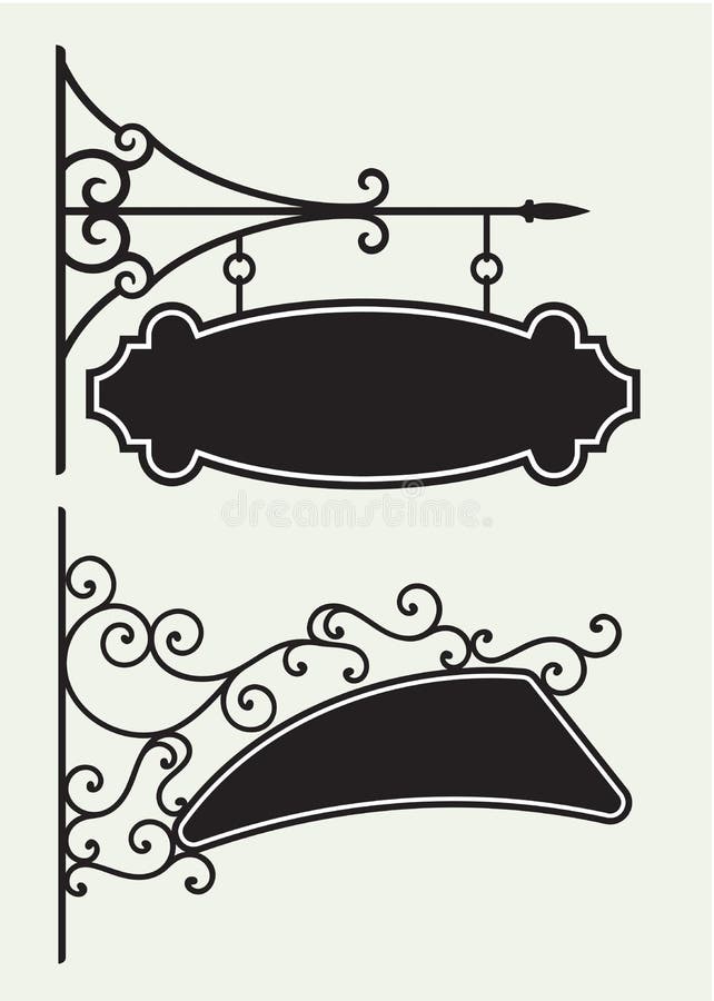 Signage Sign Pole Frame Vector Illustration. Stock Vector ...