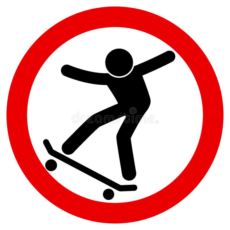 Signage Skateboard Funny Road Signs Stock Illustration - Illustration ...