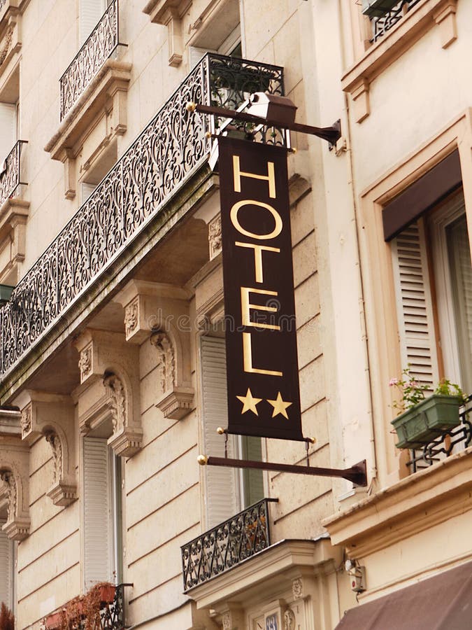 Signage To Hotel, Hotelsign Stock Image - Image of reception, iron ...