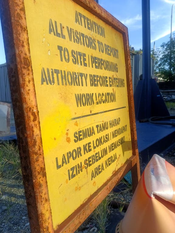 Signage for workers stock photo. Image of road, passing - 318809456