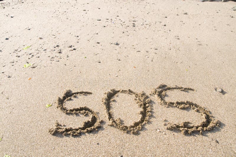 SOS distress sign stock photo. Image of horizontal, stranded - 42988528