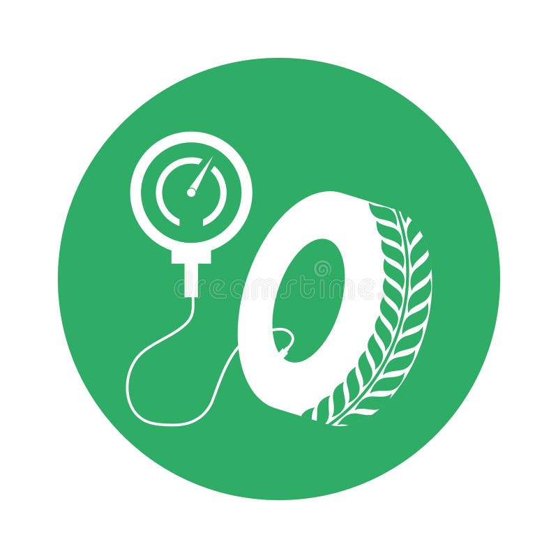 Signal Air Compressor Inflating a Tire Stock Illustration ...