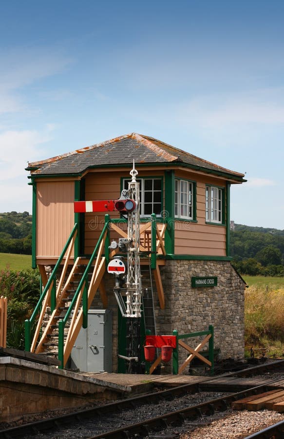 Signal box stock photo. Image of swanage, steam, station - 15637610