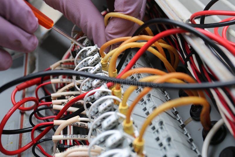 Signal cable checking stock photo. Image of equipment - 41450142