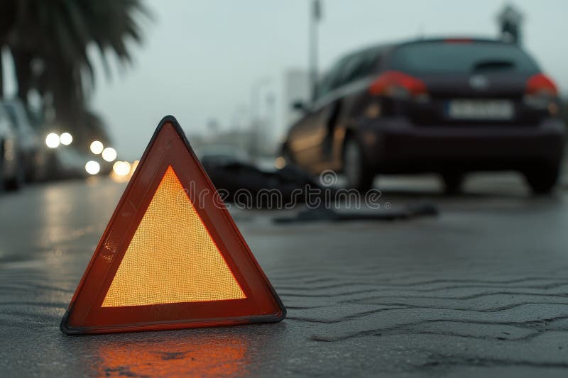 Signal of Caution - Red Triangular Warning Sign Placed on Road, Serving ...
