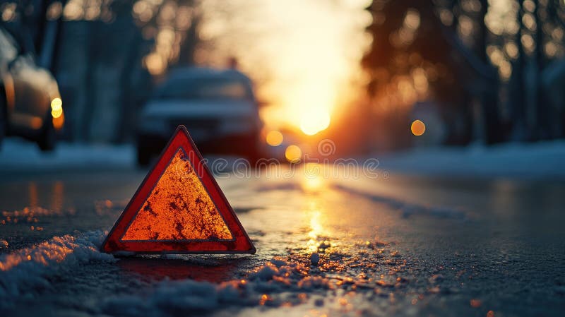 Signal of Caution - Red Triangular Warning Sign Placed on Road, Serving ...