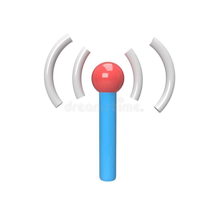 Signal 3d Model Cartoon Style. Render Illustration Stock Illustration ...