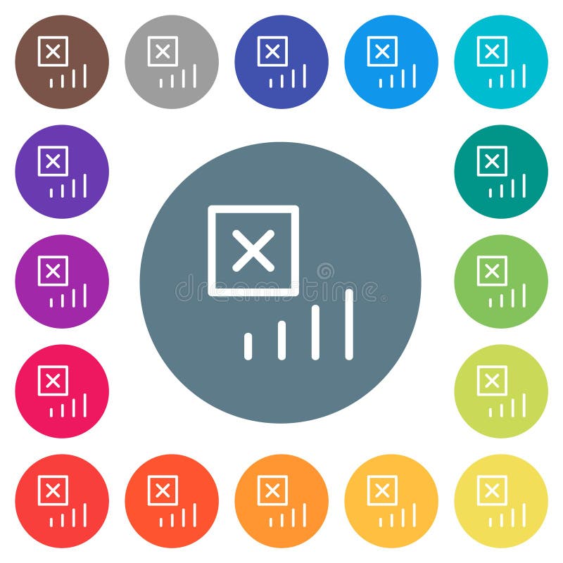 Signal Error Flat White Icons on Round Color Backgrounds Stock Vector ...