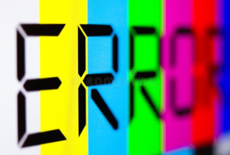 Signal Error. Test Pattern on the Screen Stock Photo - Image of damage ...