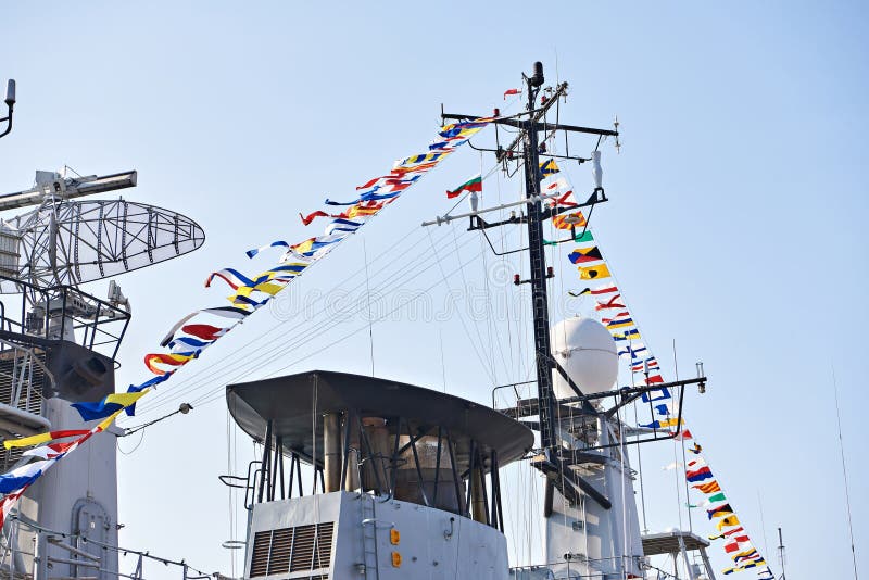 Signal Flags on a Military Ship Stock Image - Image of board, harbor ...