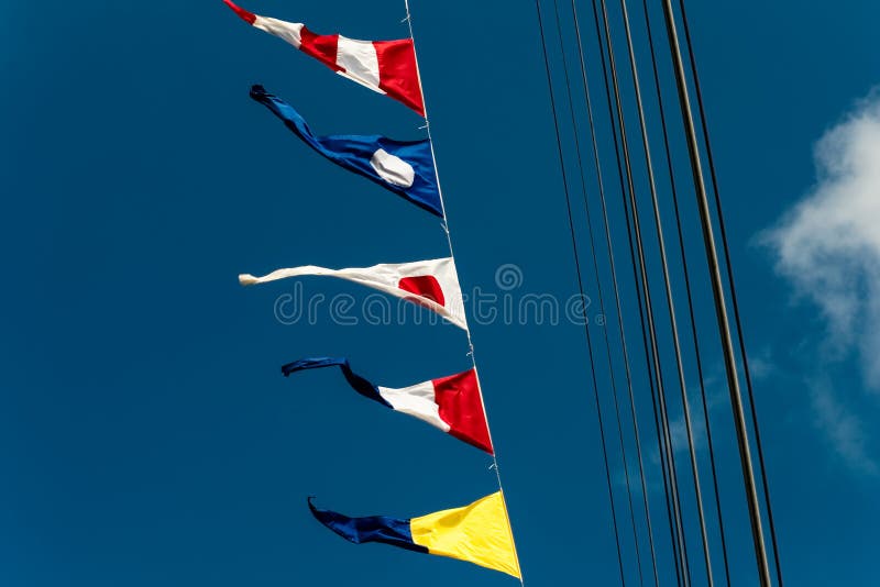 The signal flags stock image. Image of blue, asia, outdoors - 46047155