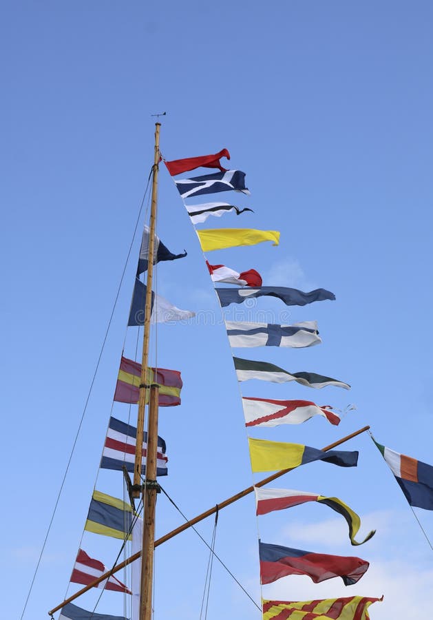 Signal flags. stock photo. Image of cloud, nautical - 154820764