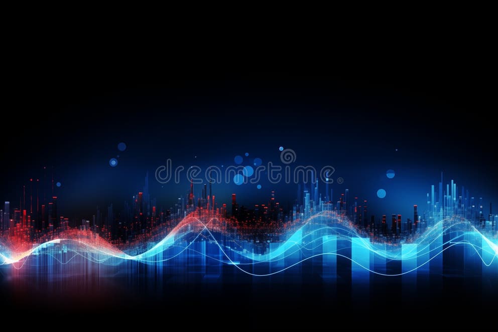 Signal Frequency Spectrum Graph Background Image Combined Bar and Wave ...