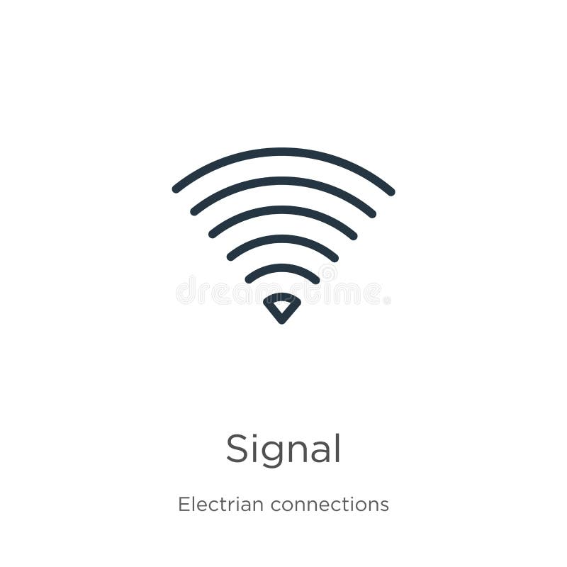 Signal Icon. Thin Linear Signal Outline Icon Isolated on White ...