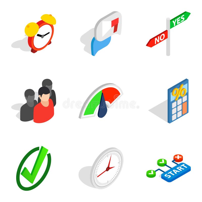 Signal Icons Set, Isometric Style Stock Vector - Illustration of ...
