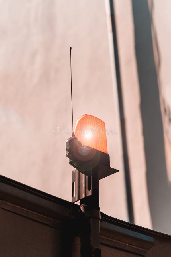 Warning Automatic Gates in Operation, Red Sign on Metal Gate Stock ...