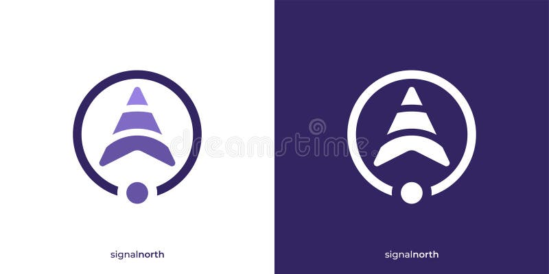 Simple North Signal Logo. Arrow Compass and Wifi with Minimalist Style ...