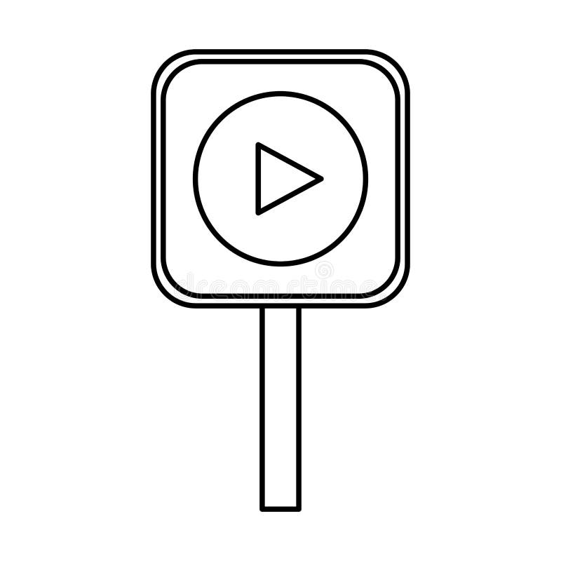 Signal with play button stock vector. Illustration of caution - 142643677