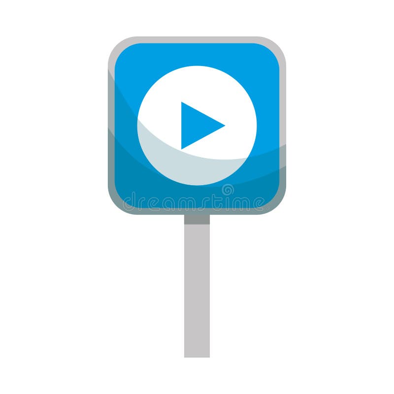 Signal with play button stock vector. Illustration of interface - 142648916