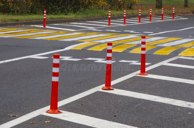 Signal Posts, Road and Pedestrian Crossing Stock Photo - Image of ...