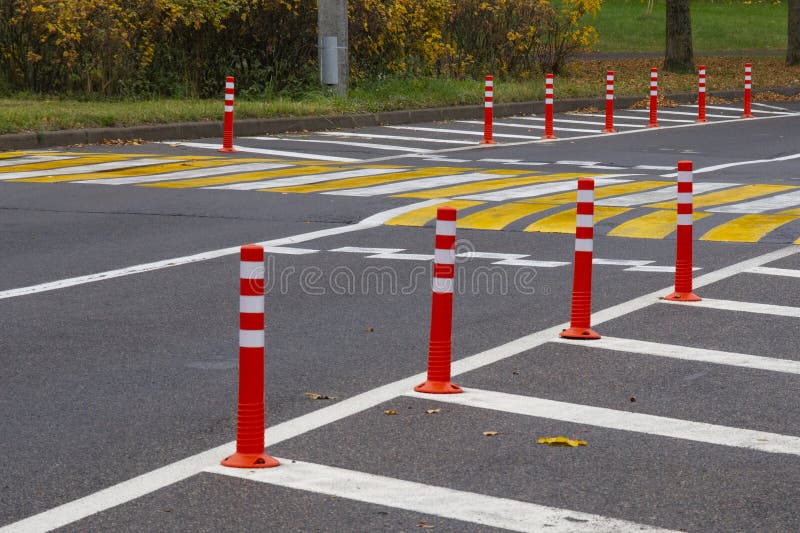 Signal Posts, Road and Pedestrian Crossing Stock Photo - Image of ...