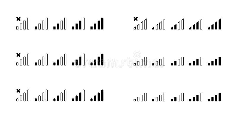 Signal Strength Indicator Bar Icon Vector with 5g Symbol Stock Vector - Illustration of symbol ...