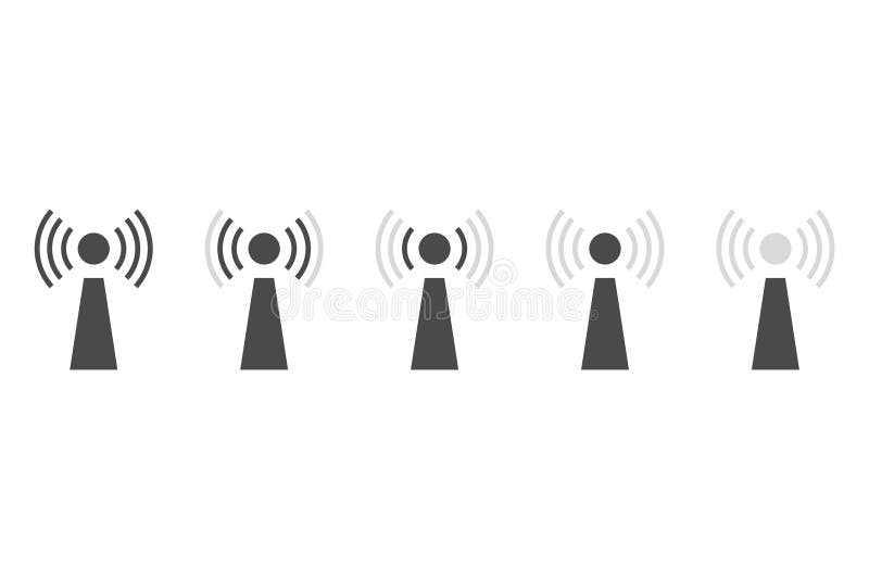 Signal Strength Wifi Icon Set Collection. Wireless Connection Network ...