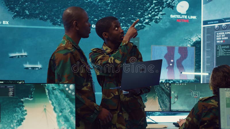 Signal Support Systems Specialists Work with Battlefield Data Stock ...