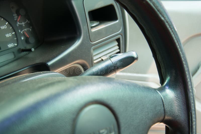 The Signal Switch. Car Interior Detail Stock Image - Image of handle ...