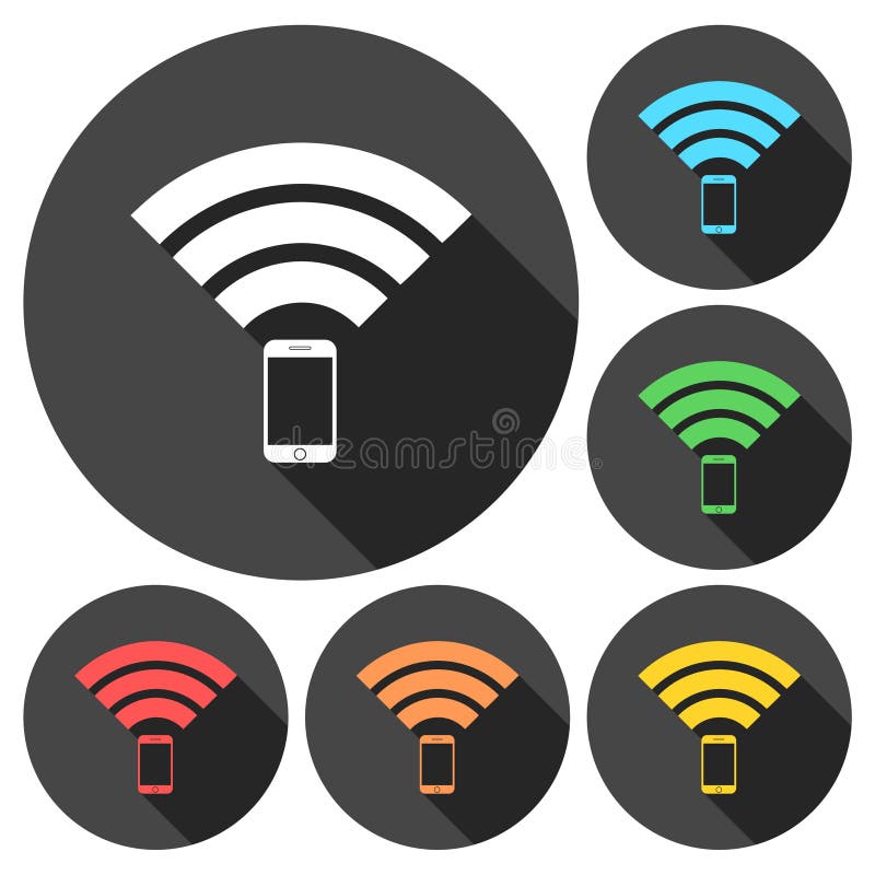 Signal Symbol,Wireless, Wifi Icons Set with Long Shadow Stock Vector ... Signal Symbol,Wireless, Wifi Icons Set with Long Shadow Stock Vector ...