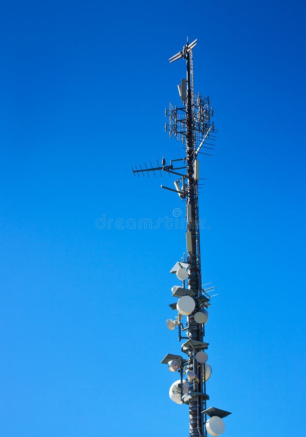 Signal tower stock image. Image of blue, transmitter - 31132885